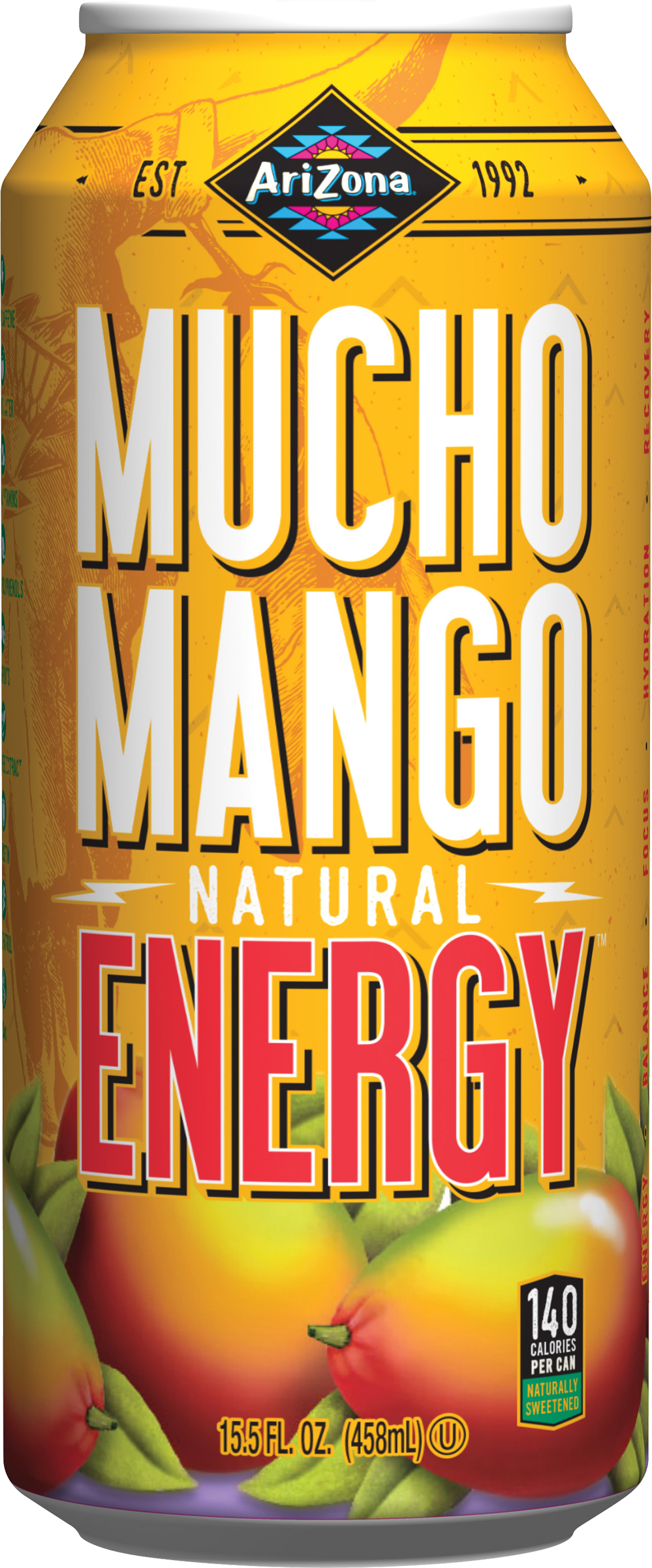 Buy Arizona Mucho Mango Natural Energy Drink - it's pescatarian, gluten ...