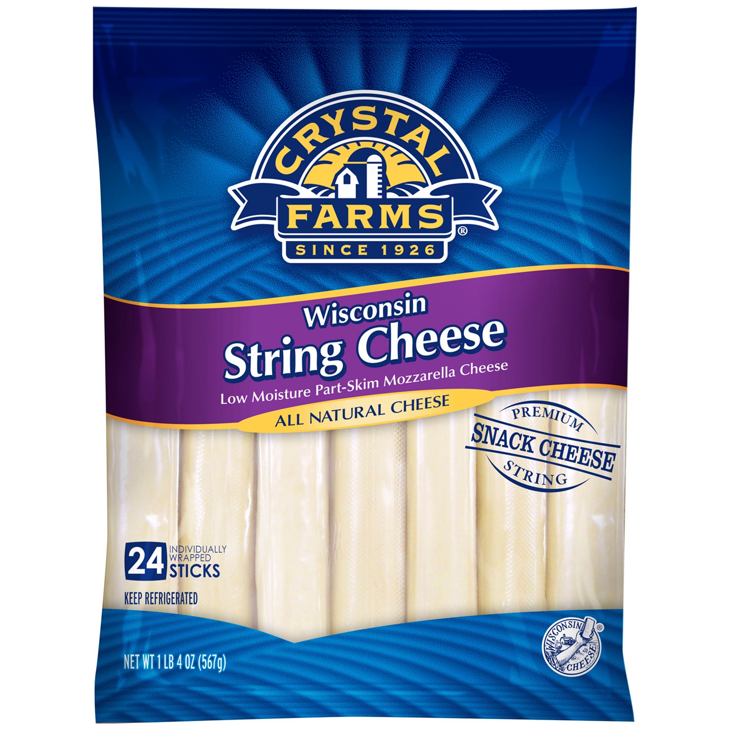 Buy Crystal Farms Wisconsin String Cheese - it's gluten free, keto ...