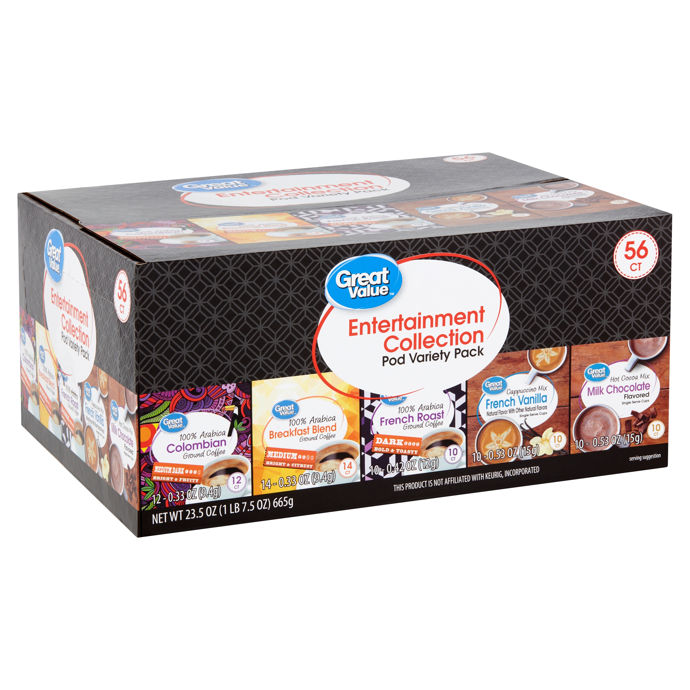 Great Value Entertainment Collection Pod Variety Pack: Nutrition ...