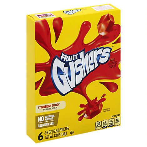 Gushers Strawberry Splash Fruit Flavored Snacks: Nutrition ...