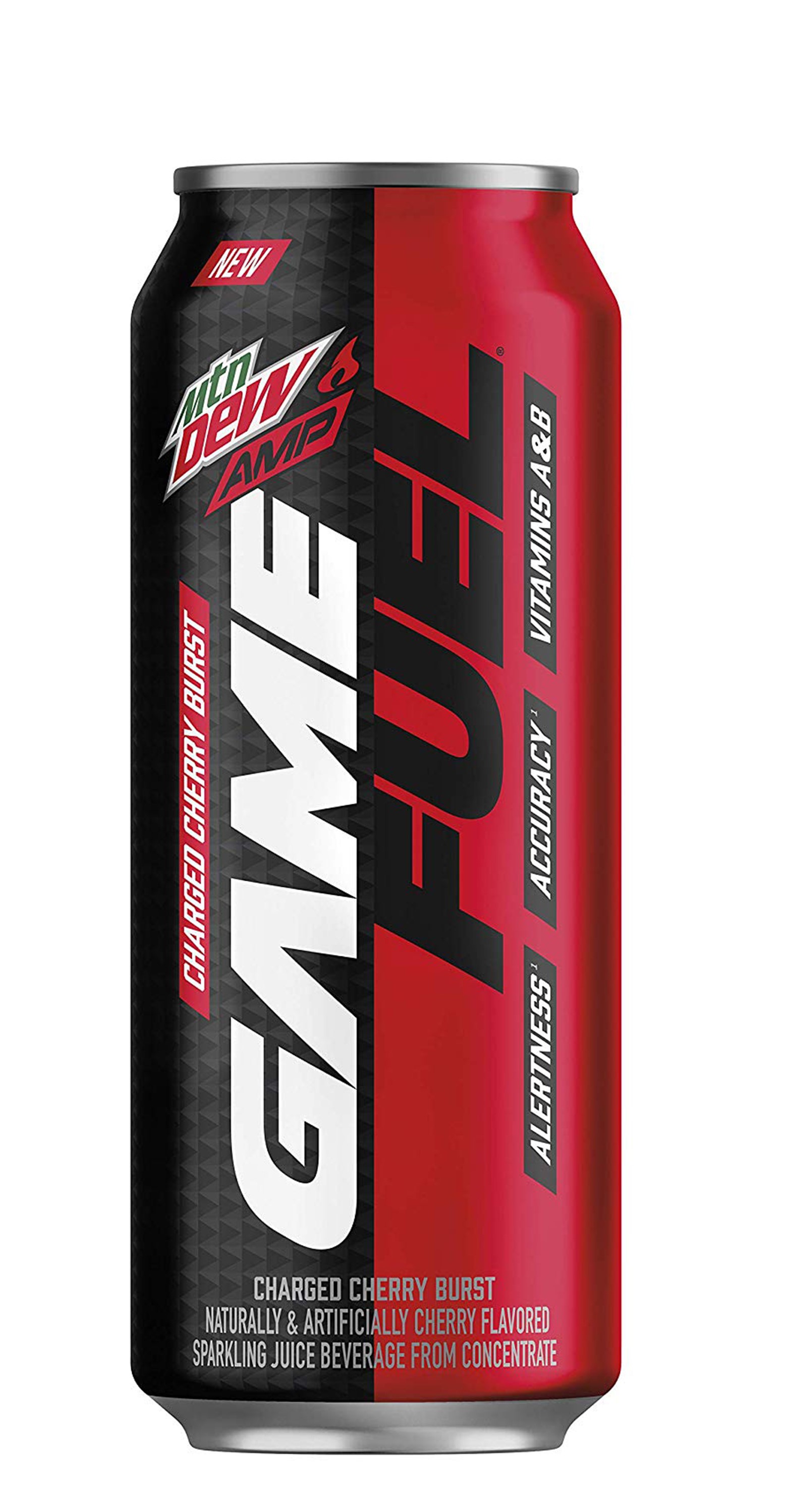 Mtn Dew Amp Game Fuel Charged Cherry Burst: Nutrition & Ingredients ...