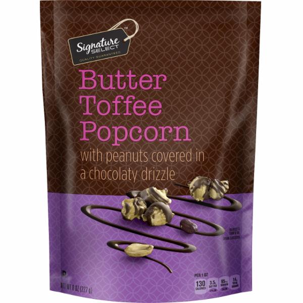 Signature Select Butter Toffee Popcorn With Peanuts Covered In A ...