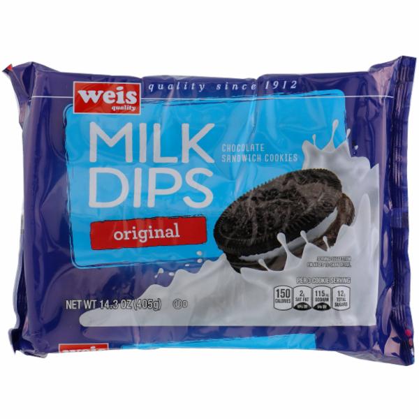 Buy Weis Quality Milk Dips Chocolate Sandwich Cookies Original - it's ...